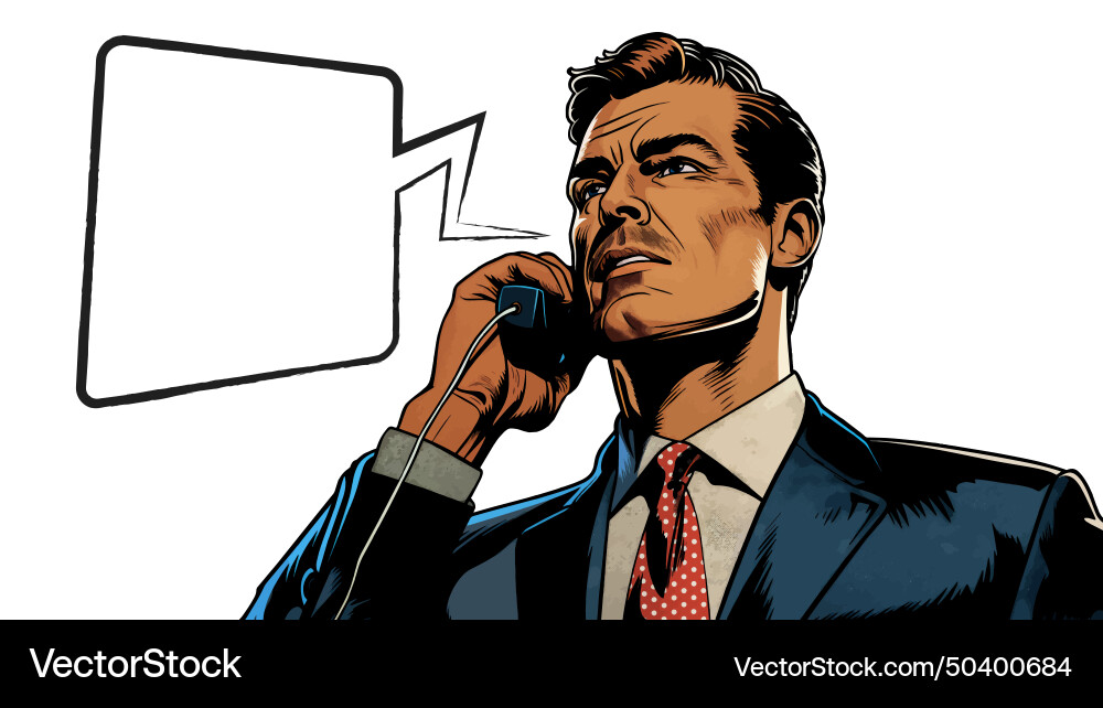 Businessman talking on phone Royalty Free Vector Image
