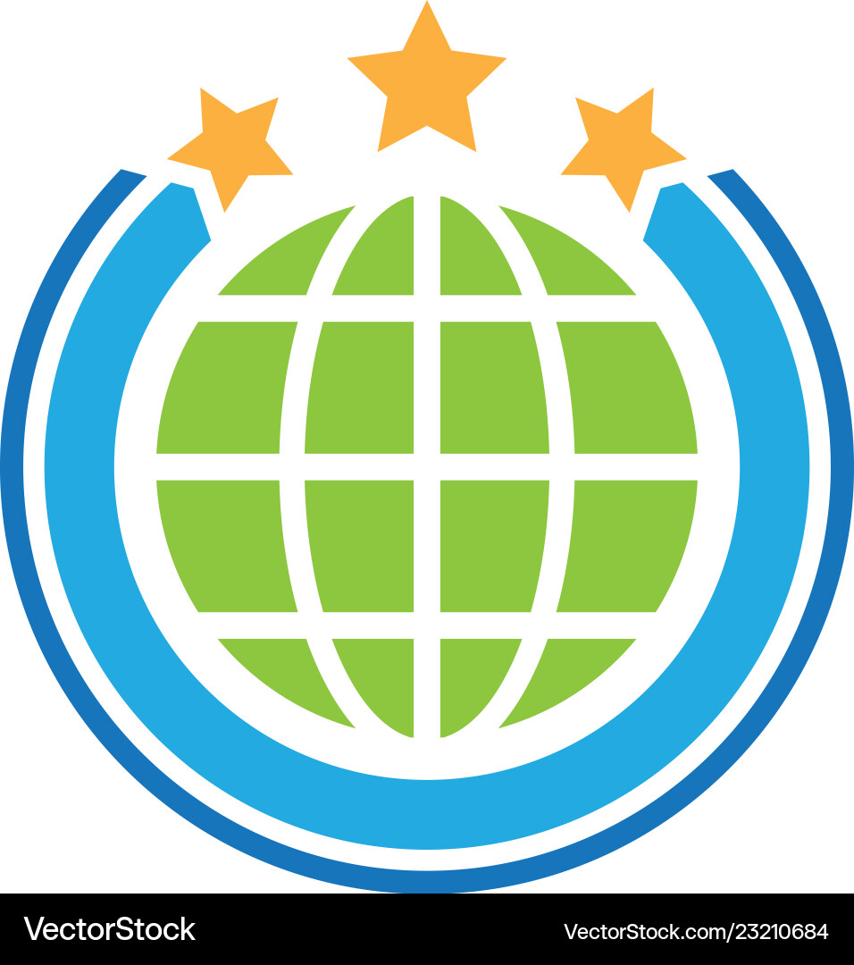 Circle global star business logo Royalty Free Vector Image