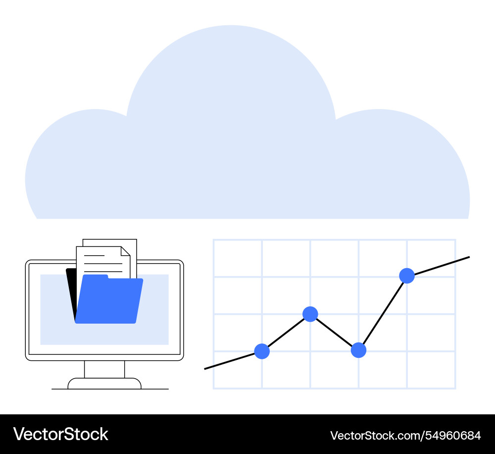 Cloud-Speicher für Datenanalyse mit Zeilendiagramm