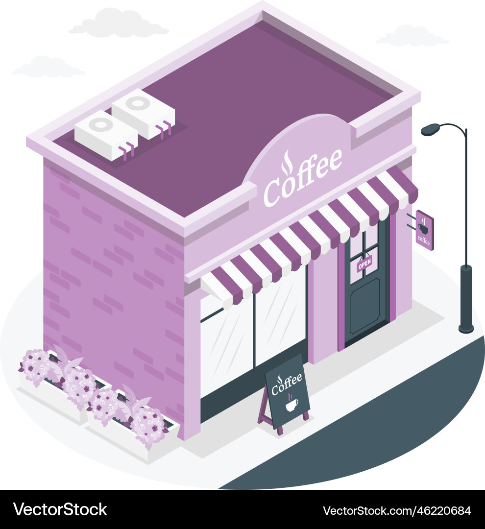 Coffee shop concept Royalty Free Vector Image - VectorStock