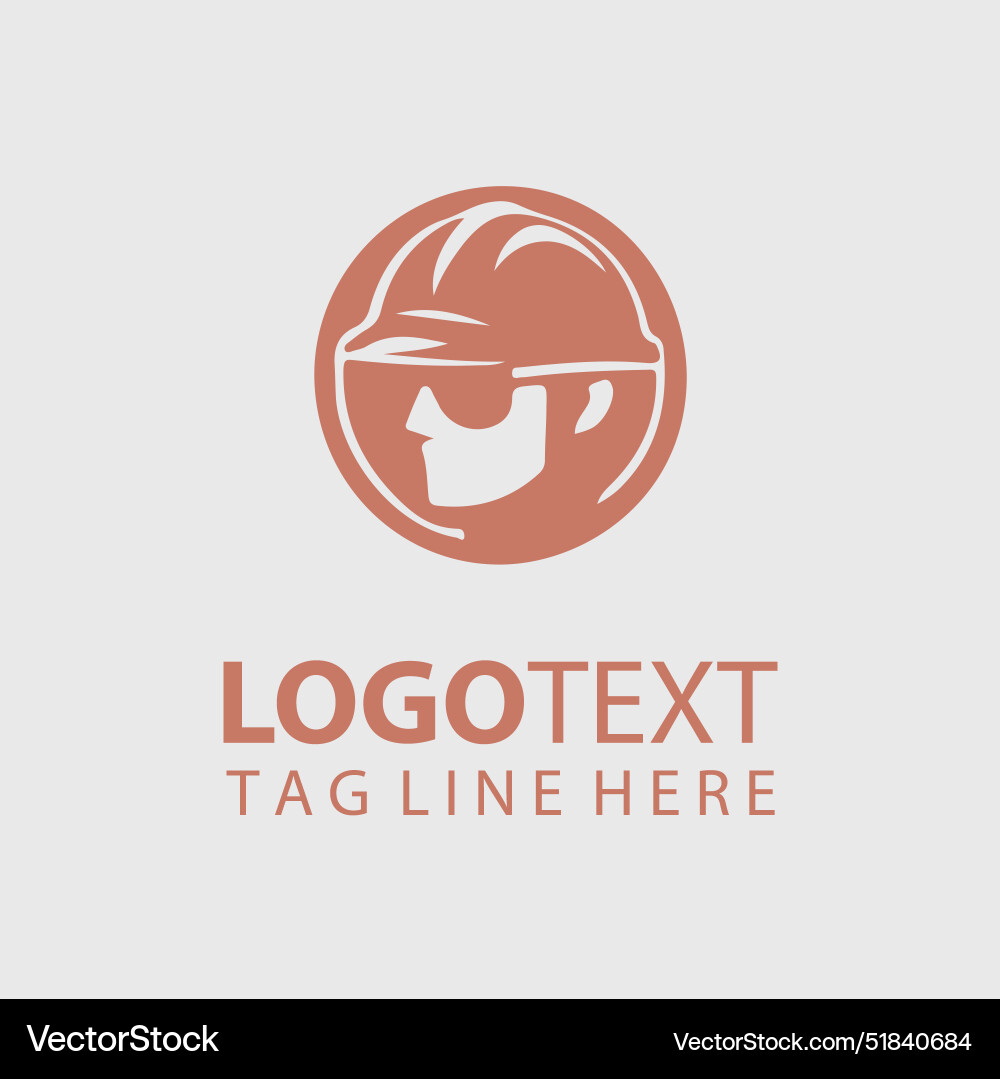 Construction worker logo Royalty Free Vector Image
