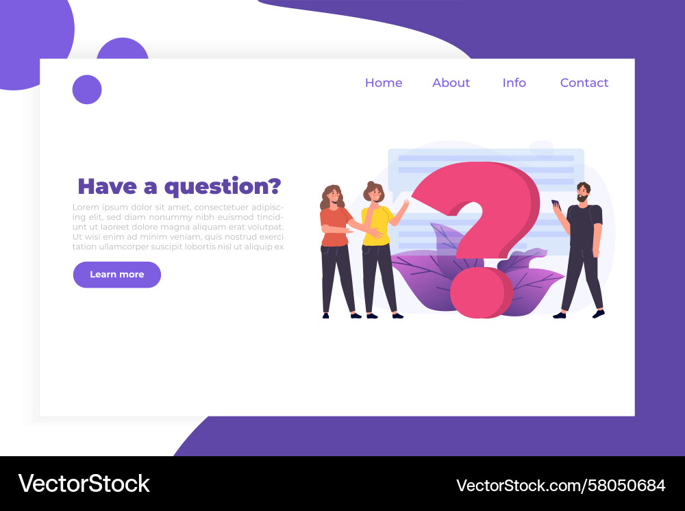 FAQ Support & Questions Royalty Free Vector Image