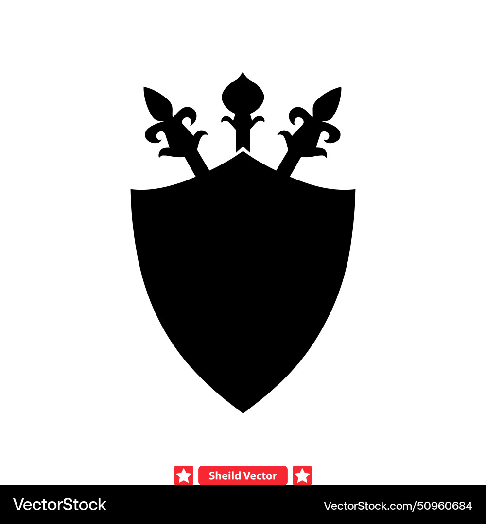 Guardian s oath pledge inspired shield silhouette Vector Image