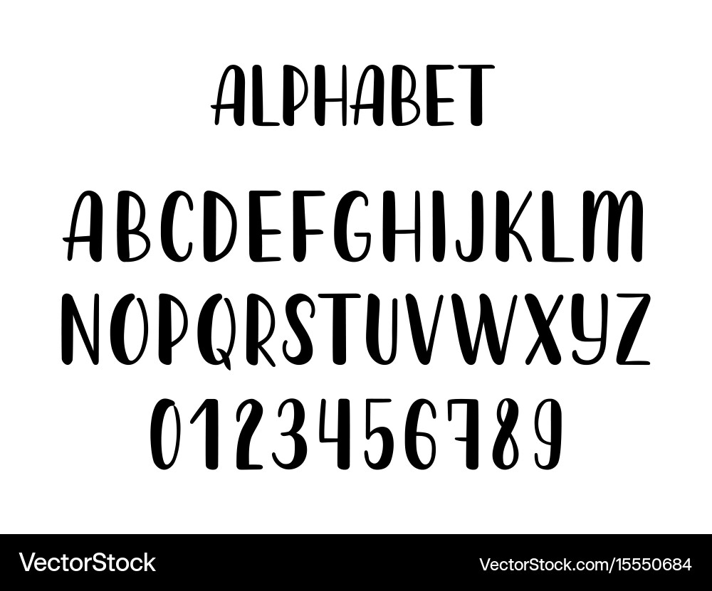 Hand drawn latin calligraphy brush alphabet Vector Image