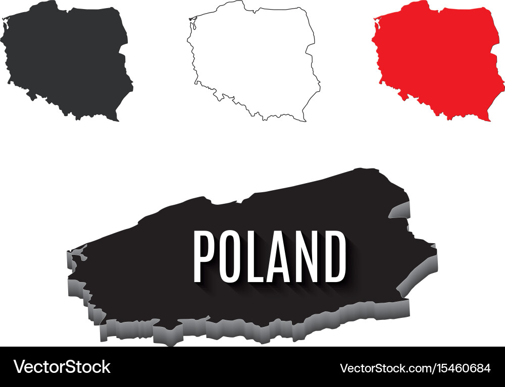 High quality map of poland with borders Royalty Free Vector