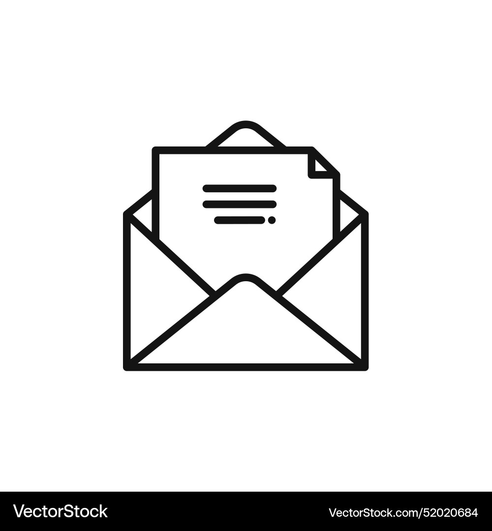 Mail message icon outline collection in black Vector Image