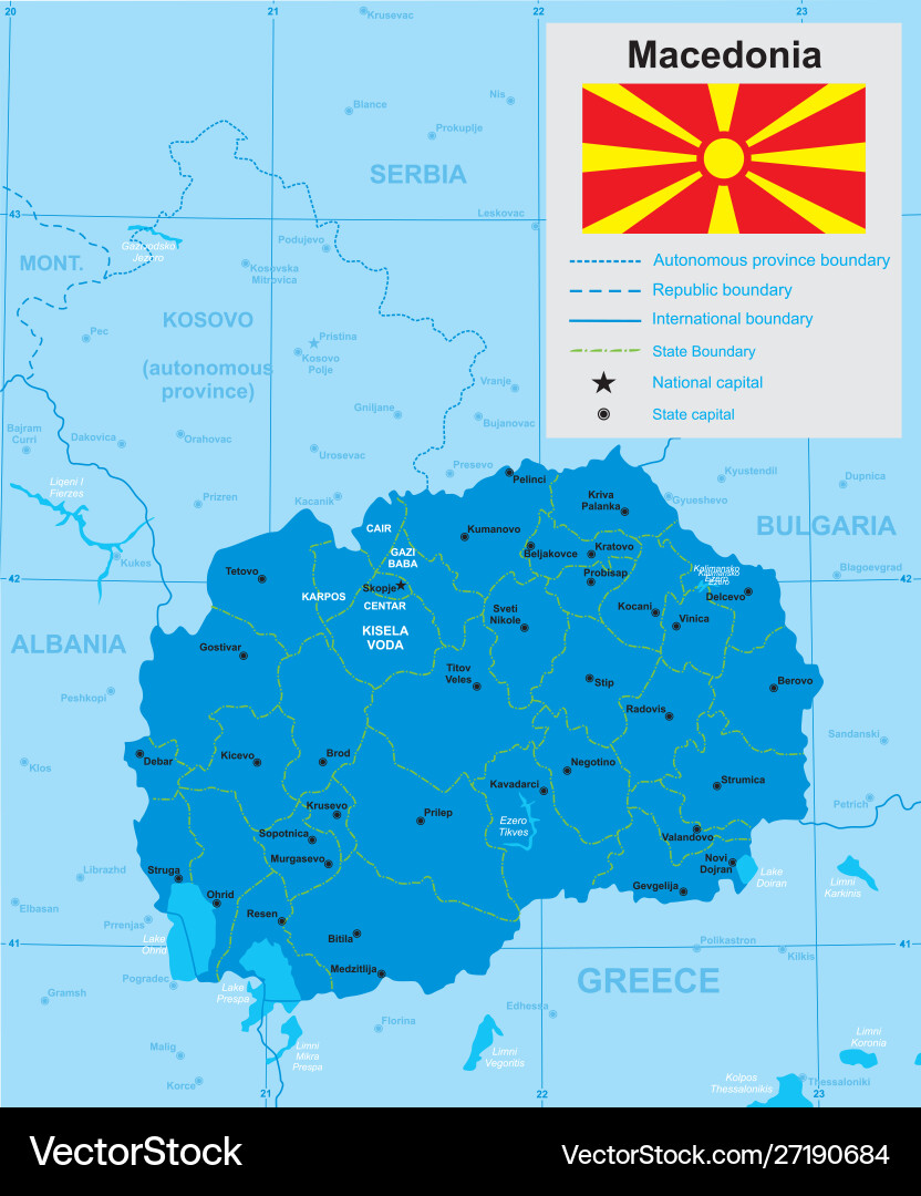 Map macedonia Royalty Free Vector Image - VectorStock