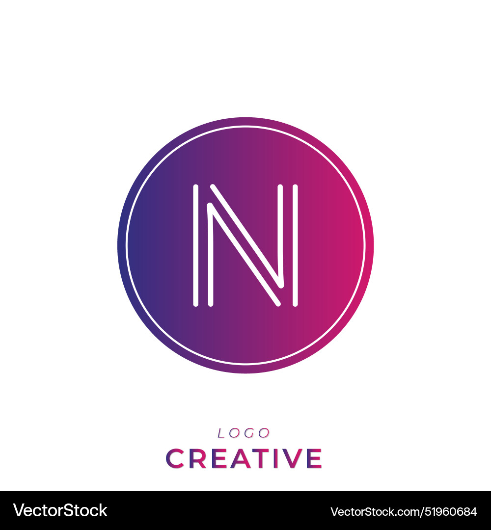N creative latter logo design branding Royalty Free Vector