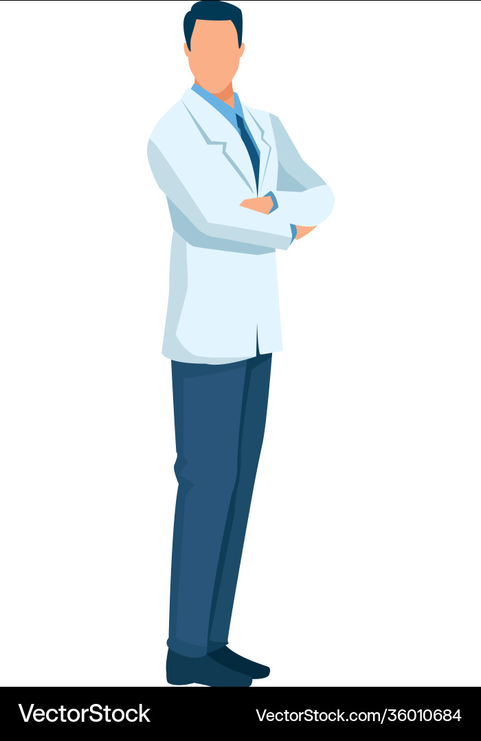 Professional doctor standing worker character Vector Image