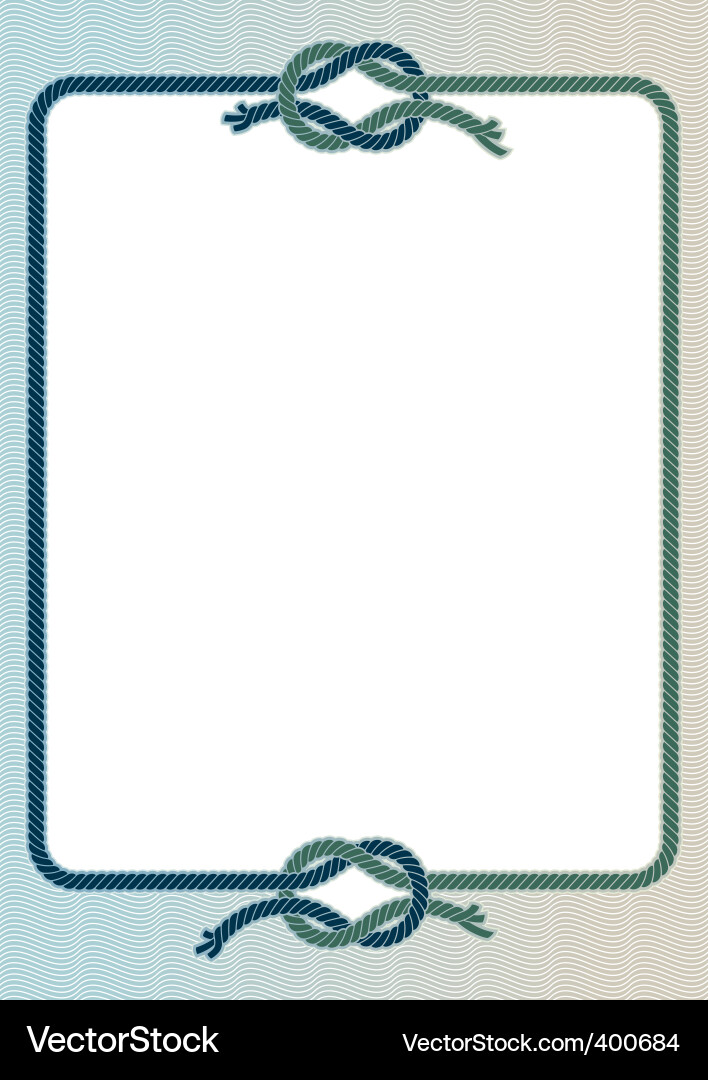 Sea knots frame Royalty Free Vector Image - VectorStock