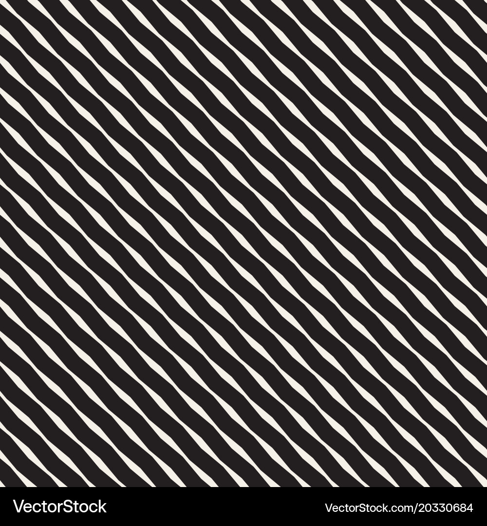 Seamless black and white hand drawn wavy Vector Image