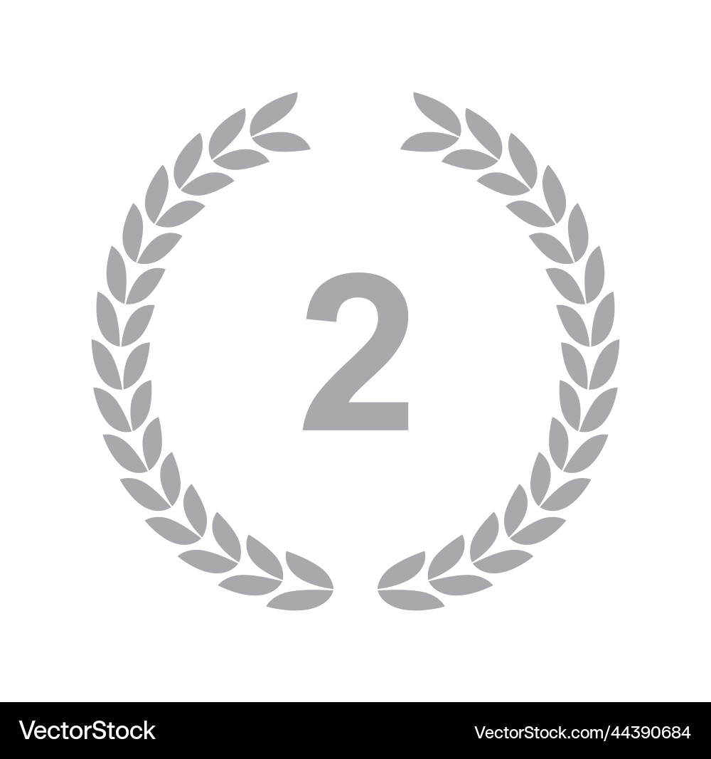 Silver medal with wreath Royalty Free Vector Image