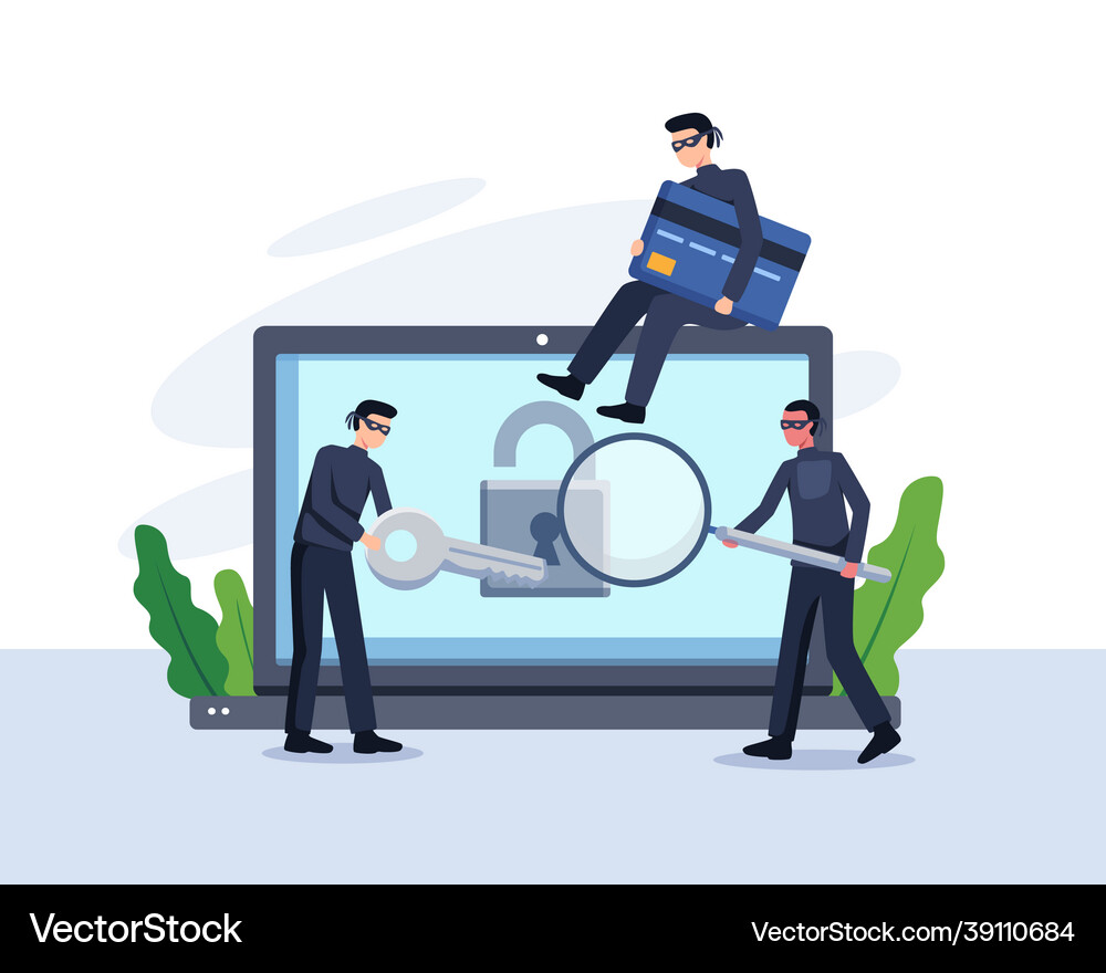 Steal data concept Royalty Free Vector Image - VectorStock
