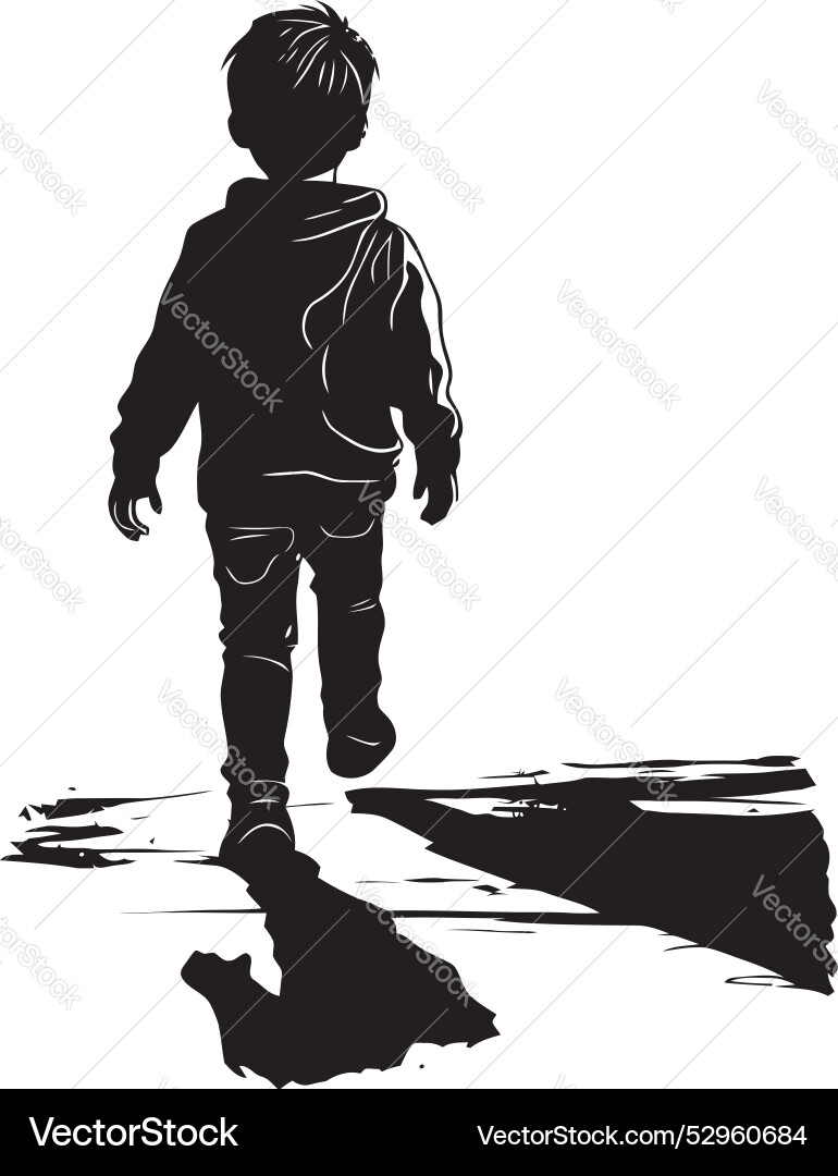 Tinyexplorergraffix dynamic child striding icon Vector Image