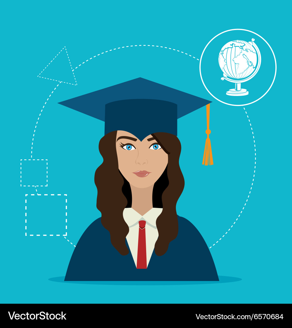 University students graduation Royalty Free Vector Image