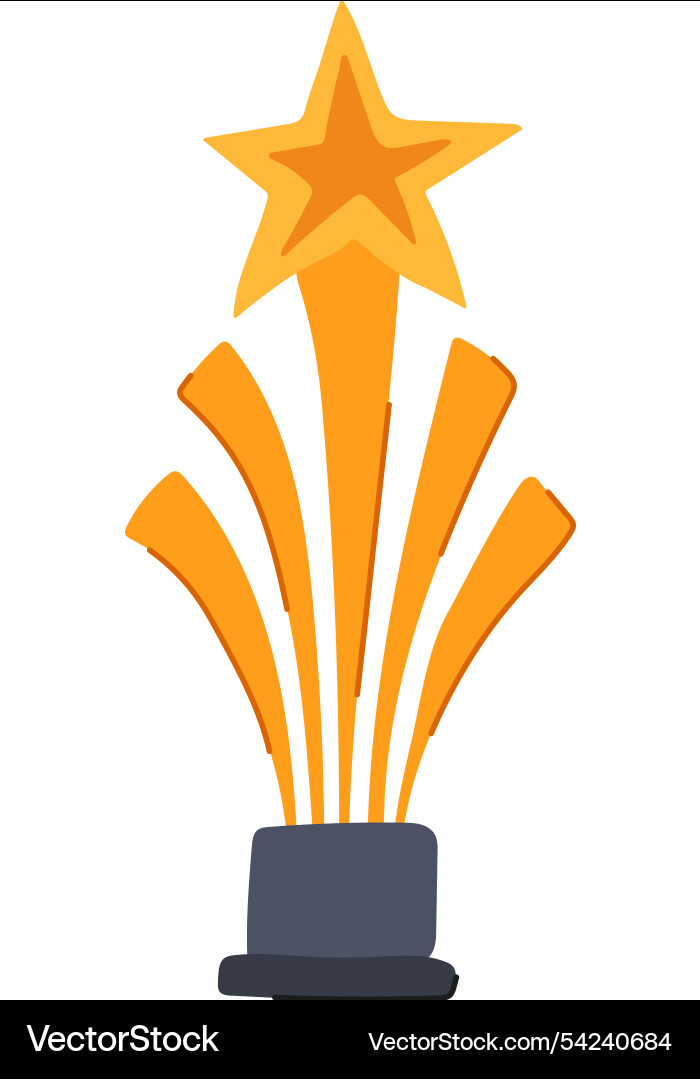 Winner gold trophy cartoon Royalty Free Vector Image