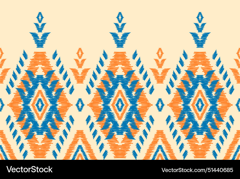 Abstract ethnic ikat background geometric Vector Image