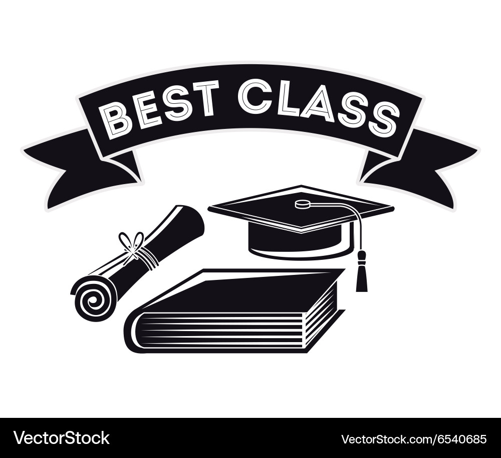 Best class graduation design Royalty Free Vector Image