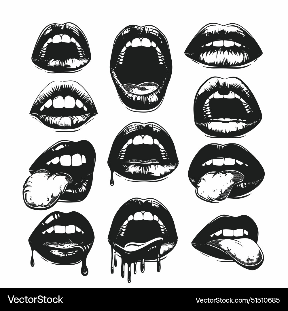 Dripping Lips Vector Images (over 450)