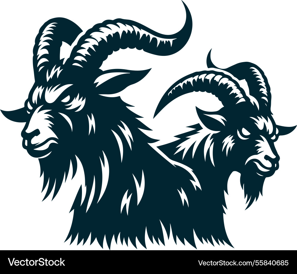 Bold goat silhouette designs Royalty Free Vector Image