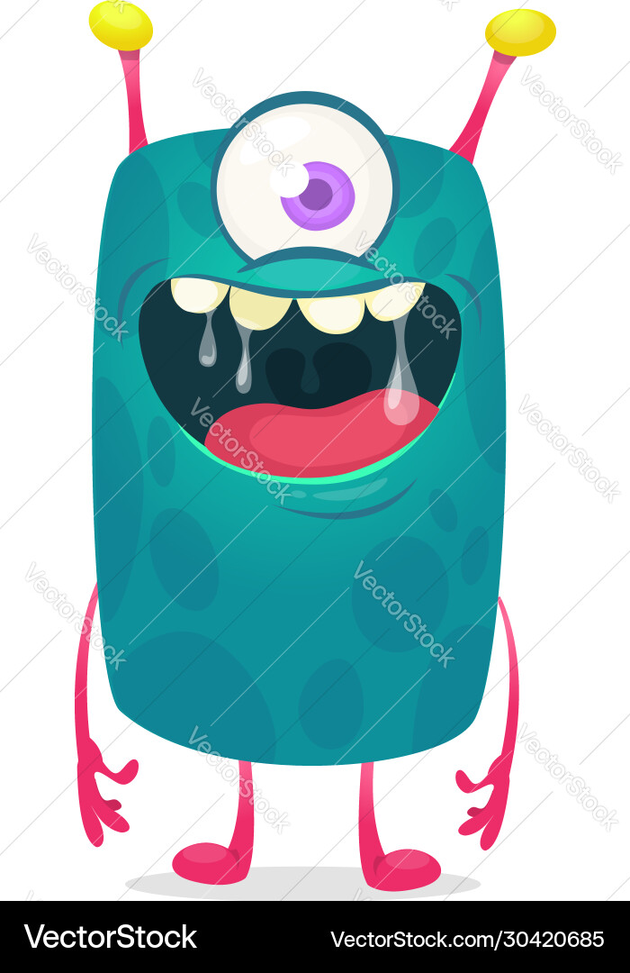 Cartoon monster cyclops alien character Royalty Free Vector