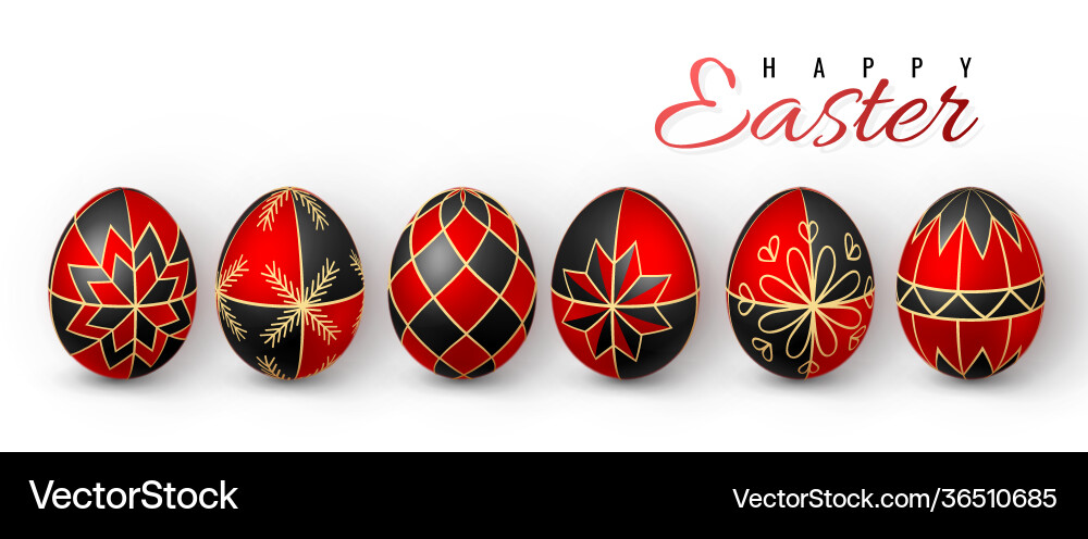 Color easter egg on white background red Vector Image