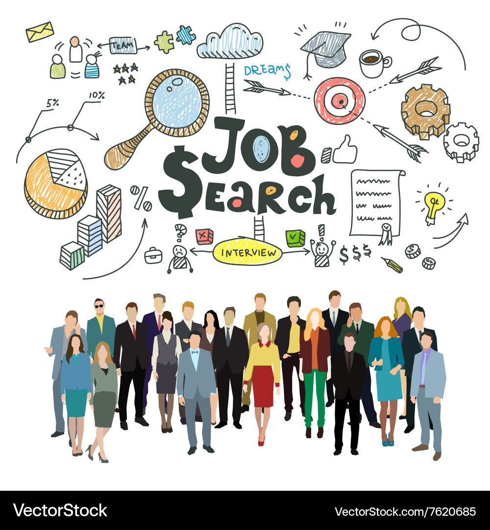 Concept of job search Royalty Free Vector Image