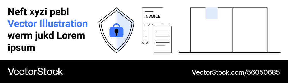 Data security shield protecting invoice and Vector Image