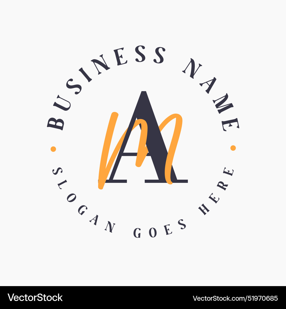 Elegant letter am initials logo for corporate Vector Image