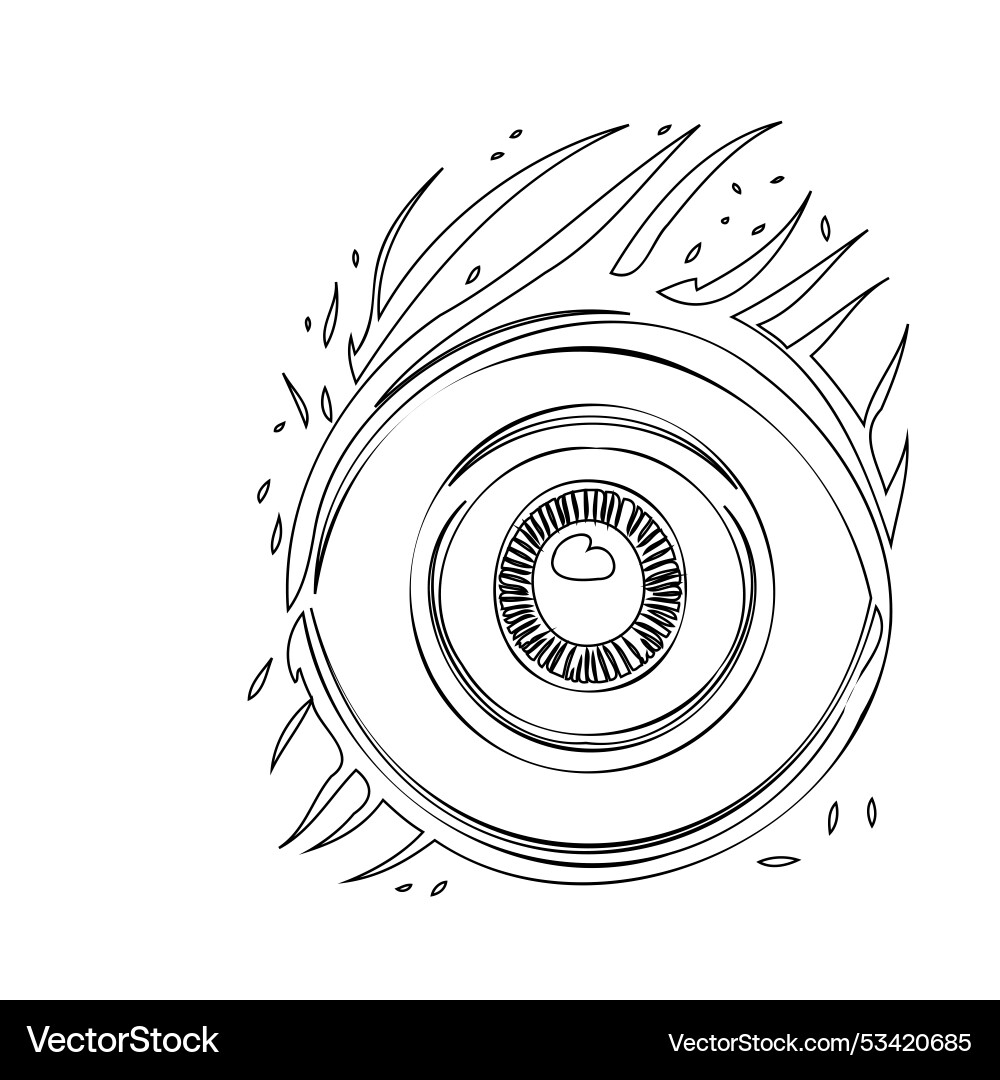 Evil eye sketch outline Royalty Free Vector Image
