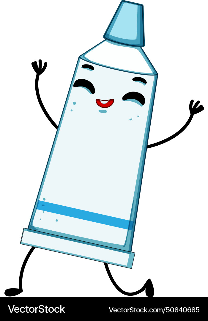 Kid toothpaste character cartoon Royalty Free Vector Image