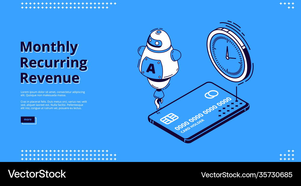 Monthly recurring revenue isometric landing page Vector Image