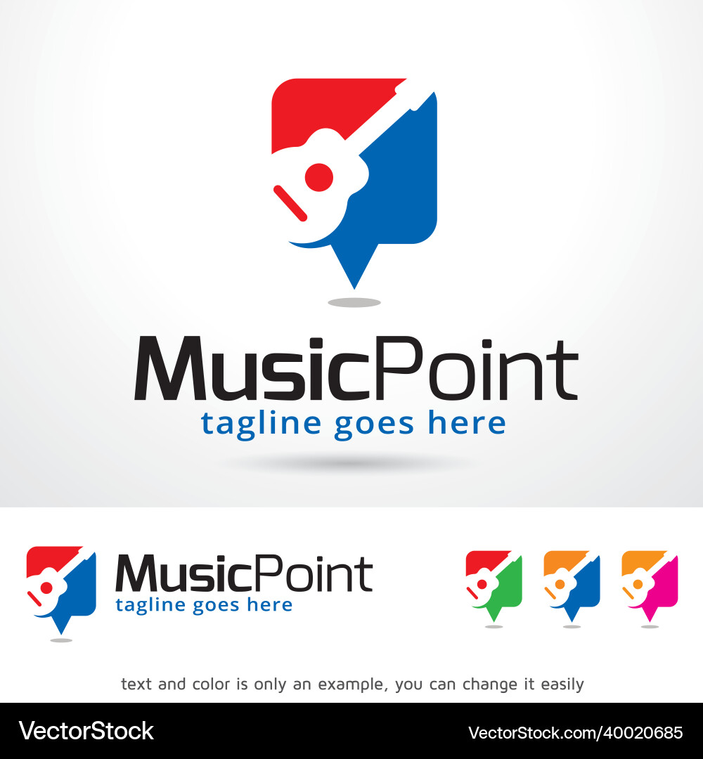 Music point logo template Royalty Free Vector Image