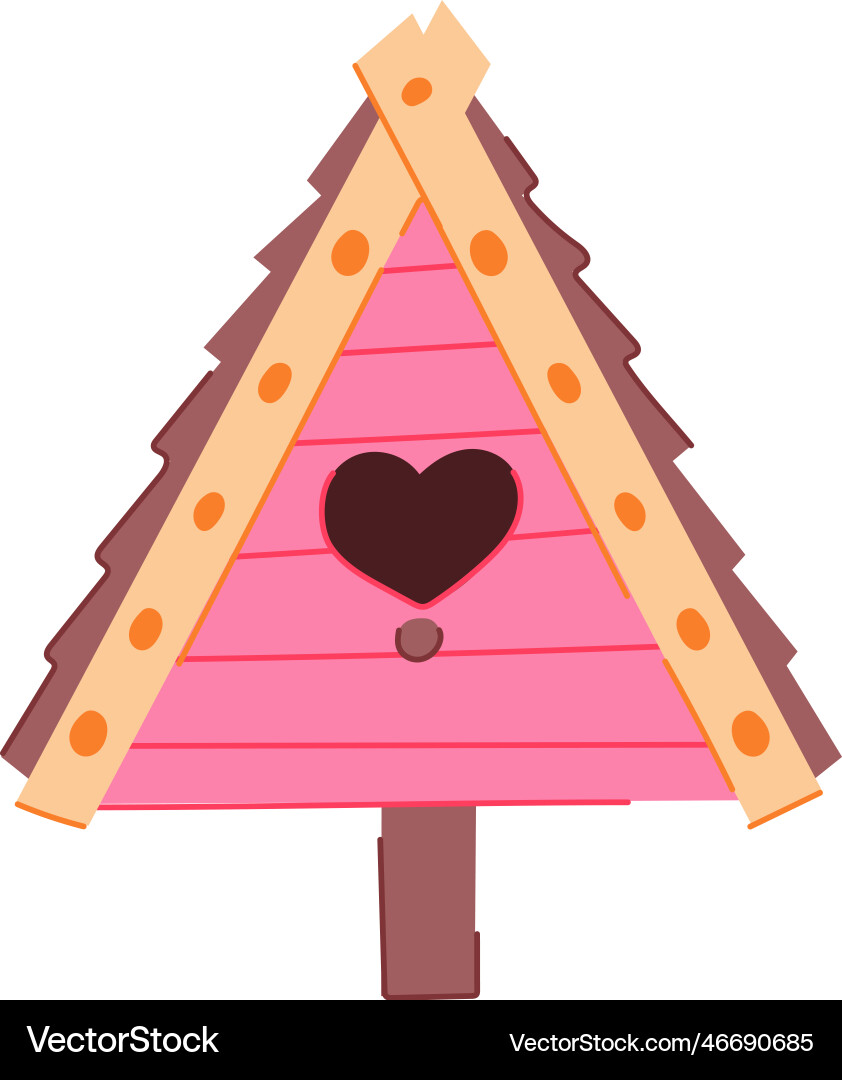 Nest bird house cartoon Royalty Free Vector Image