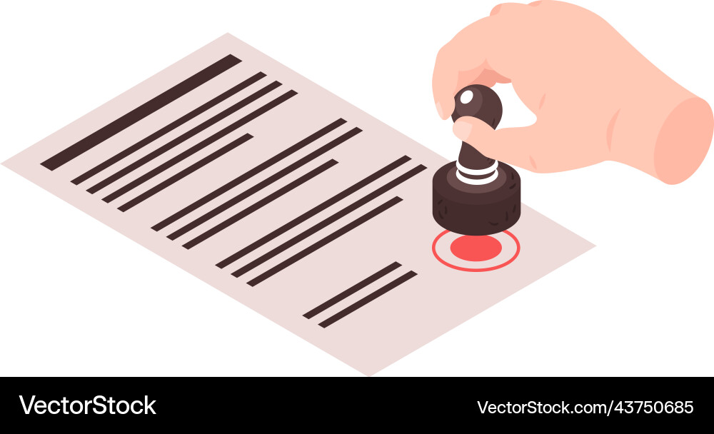 Notary stamping icon Royalty Free Vector Image