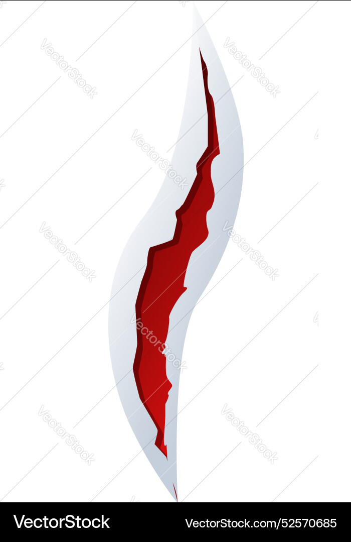 Paper tear revealing red background representing Vector Image