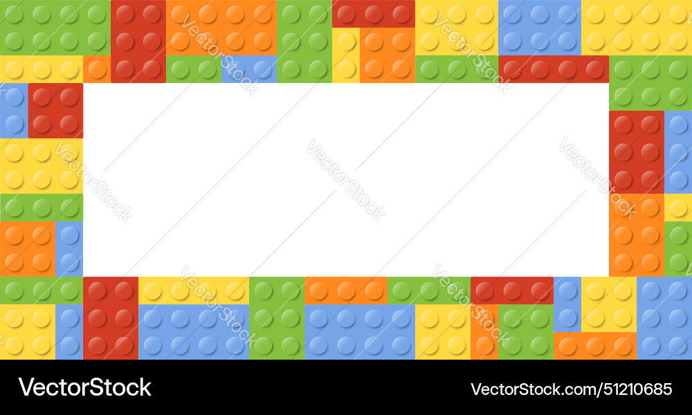 Pattern blocks toy background bricks plastic Vector Image