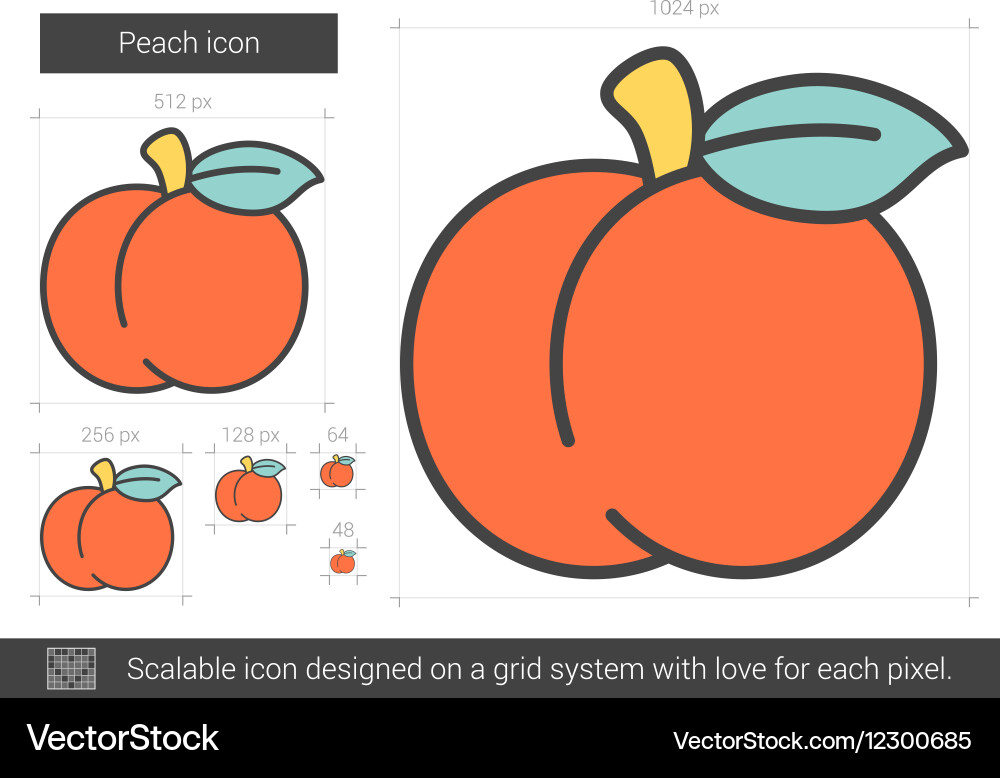 Peach line icon Royalty Free Vector Image - VectorStock