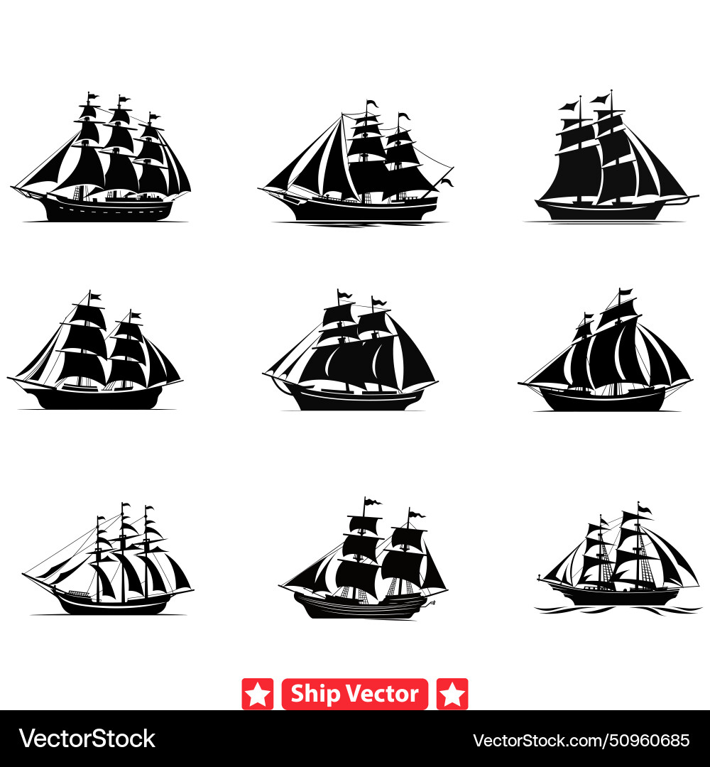 Sailing into the unknown enigmatic ship Royalty Free Vector