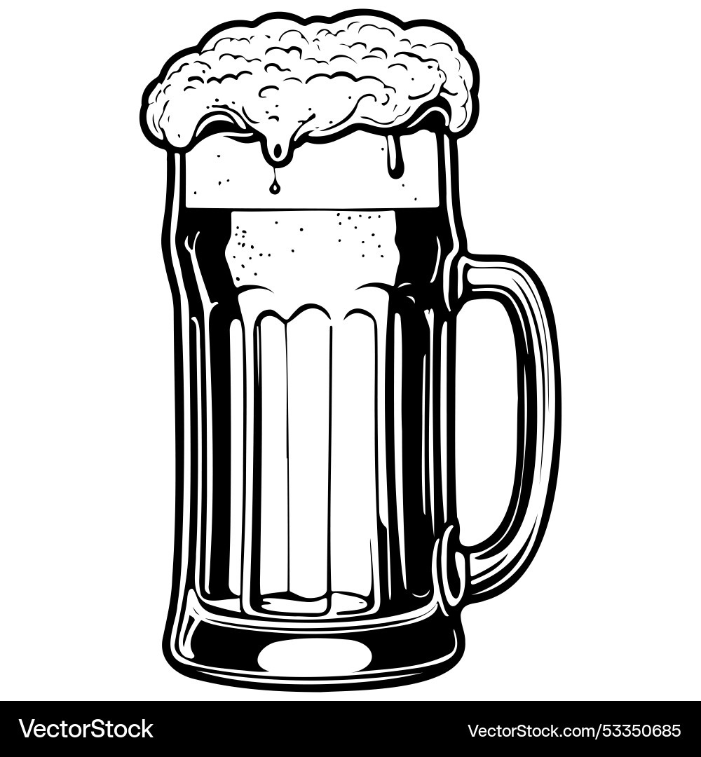 Sketches beer mug hand drawn line transparent Vector Image