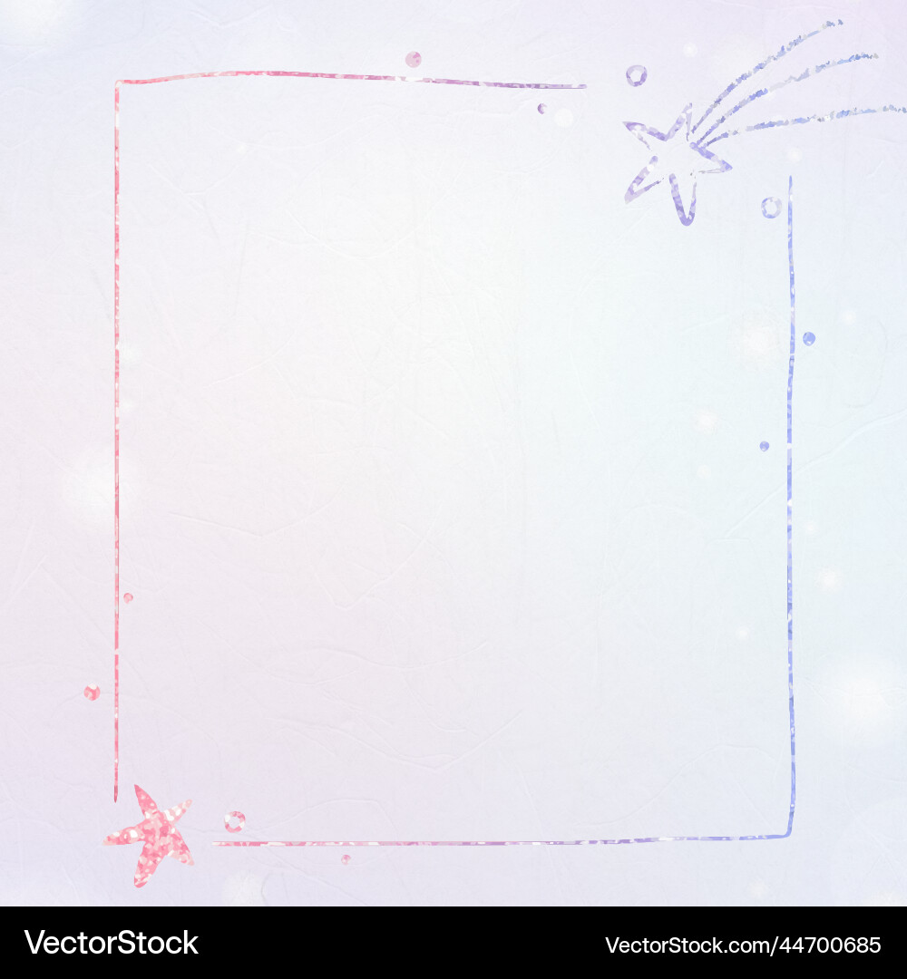 Space glitter rectangle border Royalty Free Vector Image