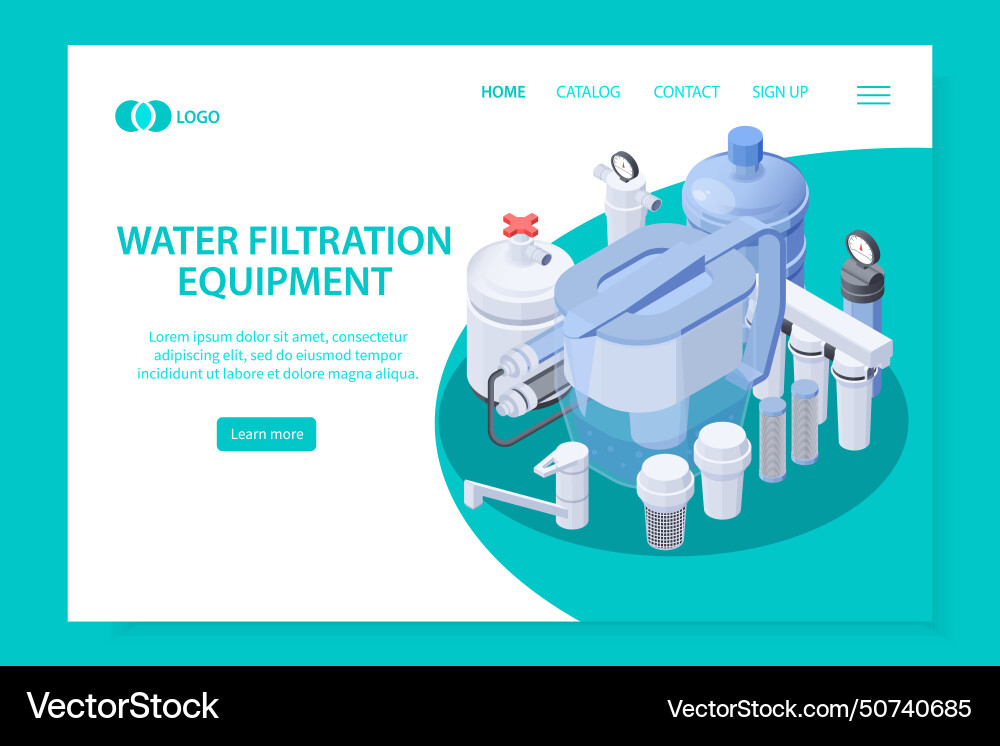 Water filtration page Royalty Free Vector Image