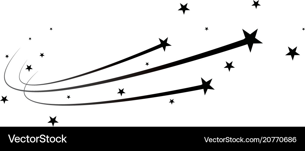Abstract falling star - black shooting Royalty Free Vector