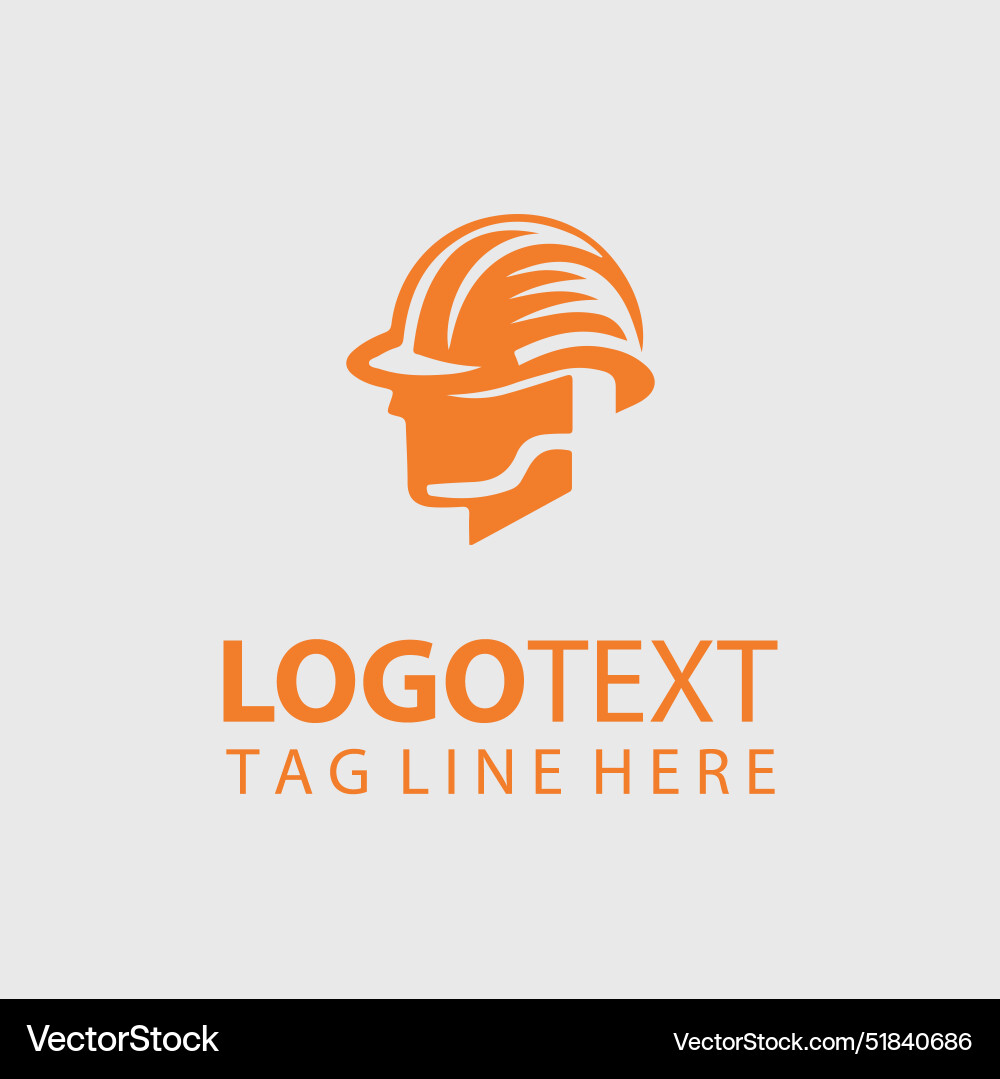 Construction worker logo Royalty Free Vector Image