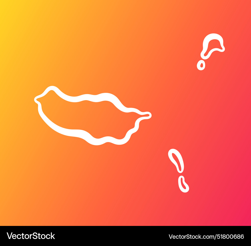Madeira - outline map on gradient background Vector Image