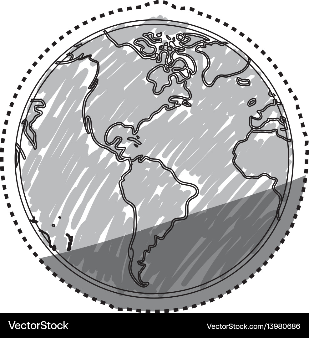 Planet earth geography Royalty Free Vector Image