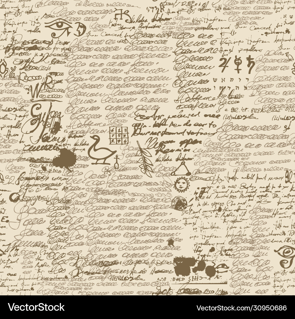 Seamless pattern with unreadable handwritten notes