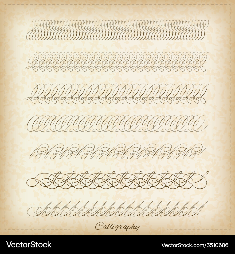 Set of calligraphy elements Royalty Free Vector Image