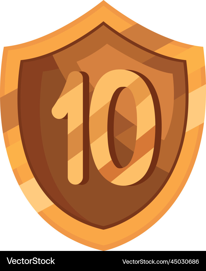Ten annivesary golden badge Royalty Free Vector Image