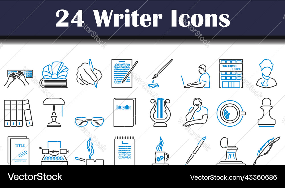 Writer icon set Royalty Free Vector Image - VectorStock